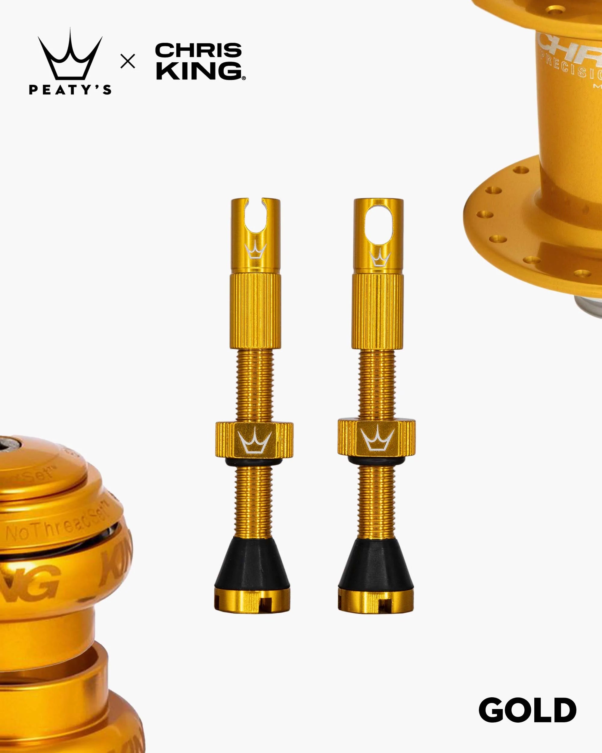 Peaty's x Chris King (MK2) Válvulas Tubeless - 60mm / Gold – Rider Lab.